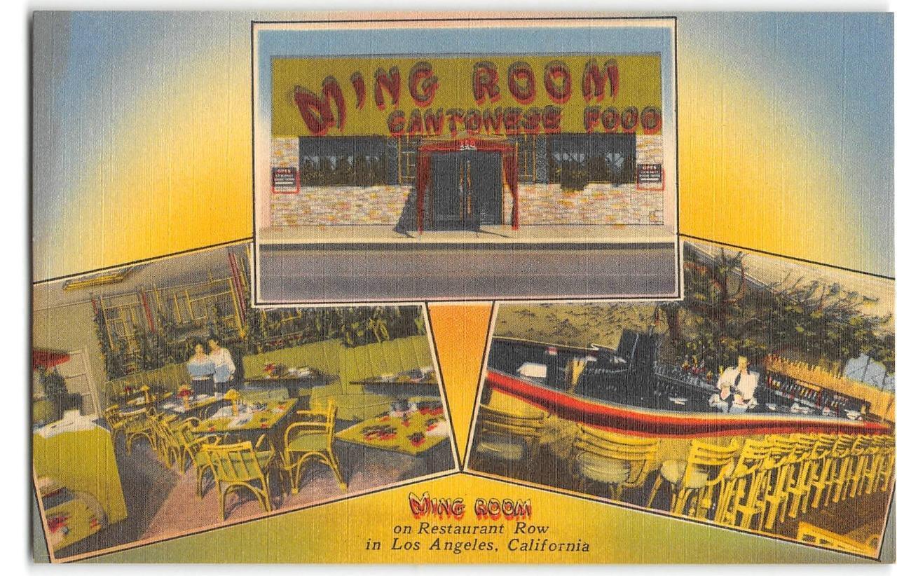 MING ROOM Chinese Restaurant LOS ANGELES, CA Linen 1940s Rare Vintage ...