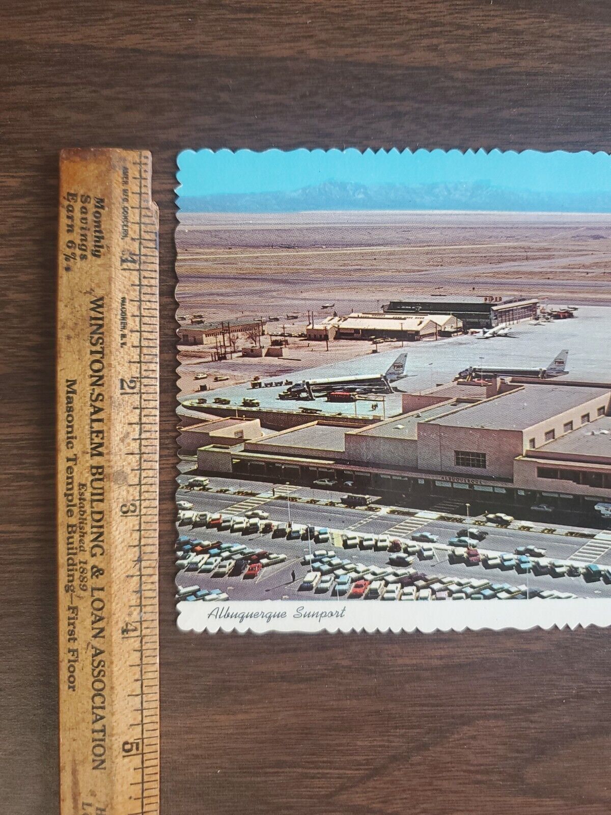Vintage Postcard Albuquerque Sunport Airport Planes Ruffled Edge ...
