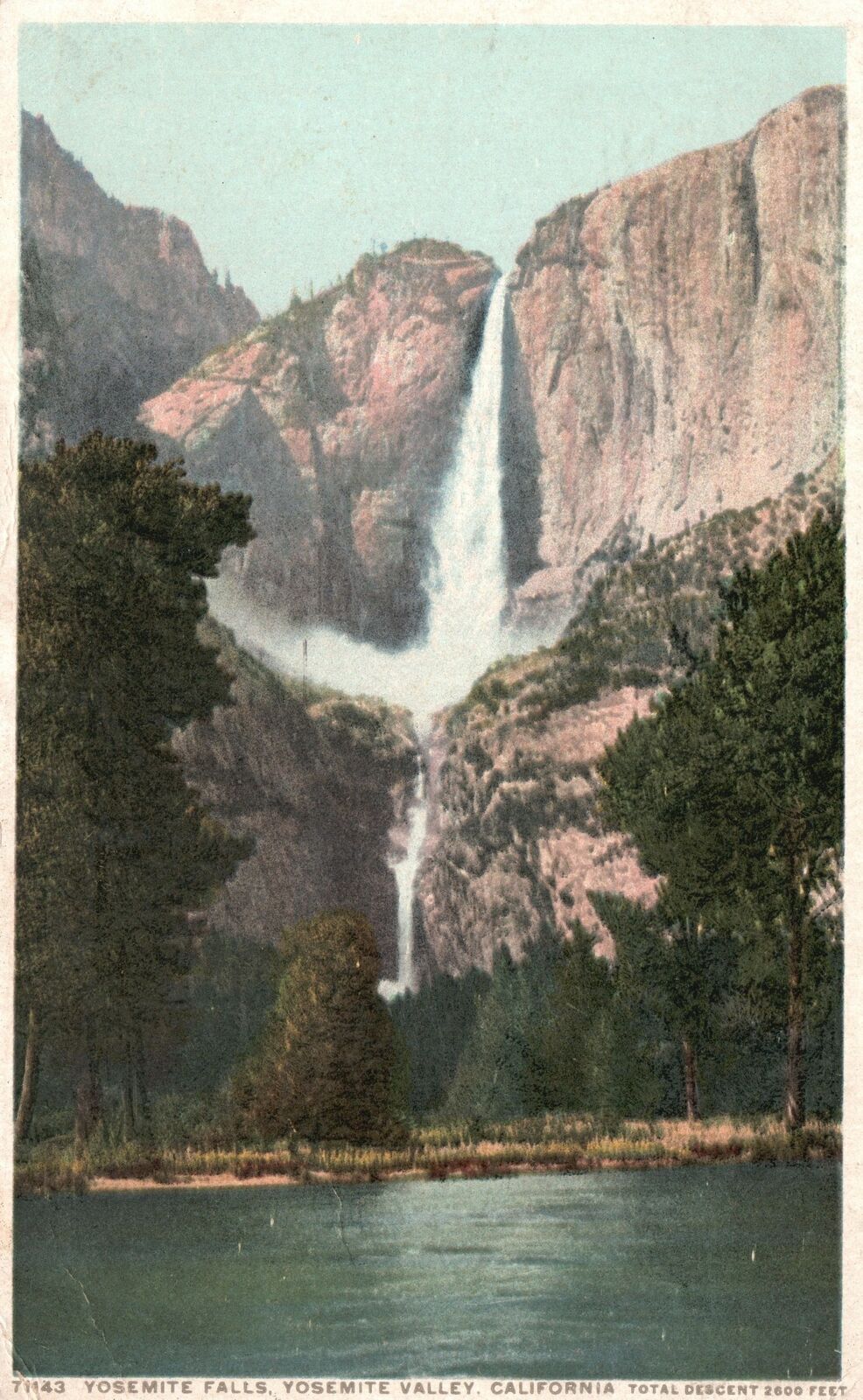 Vintage Postcard 1915 Yosemite Falls Waterfall Yosemite Valley ...
