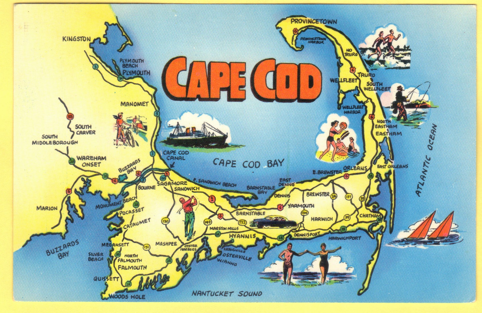 MAP of Boston,South Shore,Plymouth and Cape Cod, Massachisetts SEE Scan ...