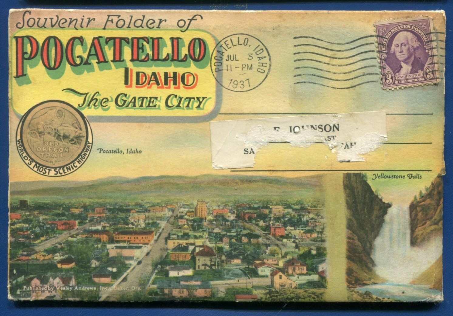 Pocatello Idaho the Gate City Oregon Short Line Station Postcard Folder ...