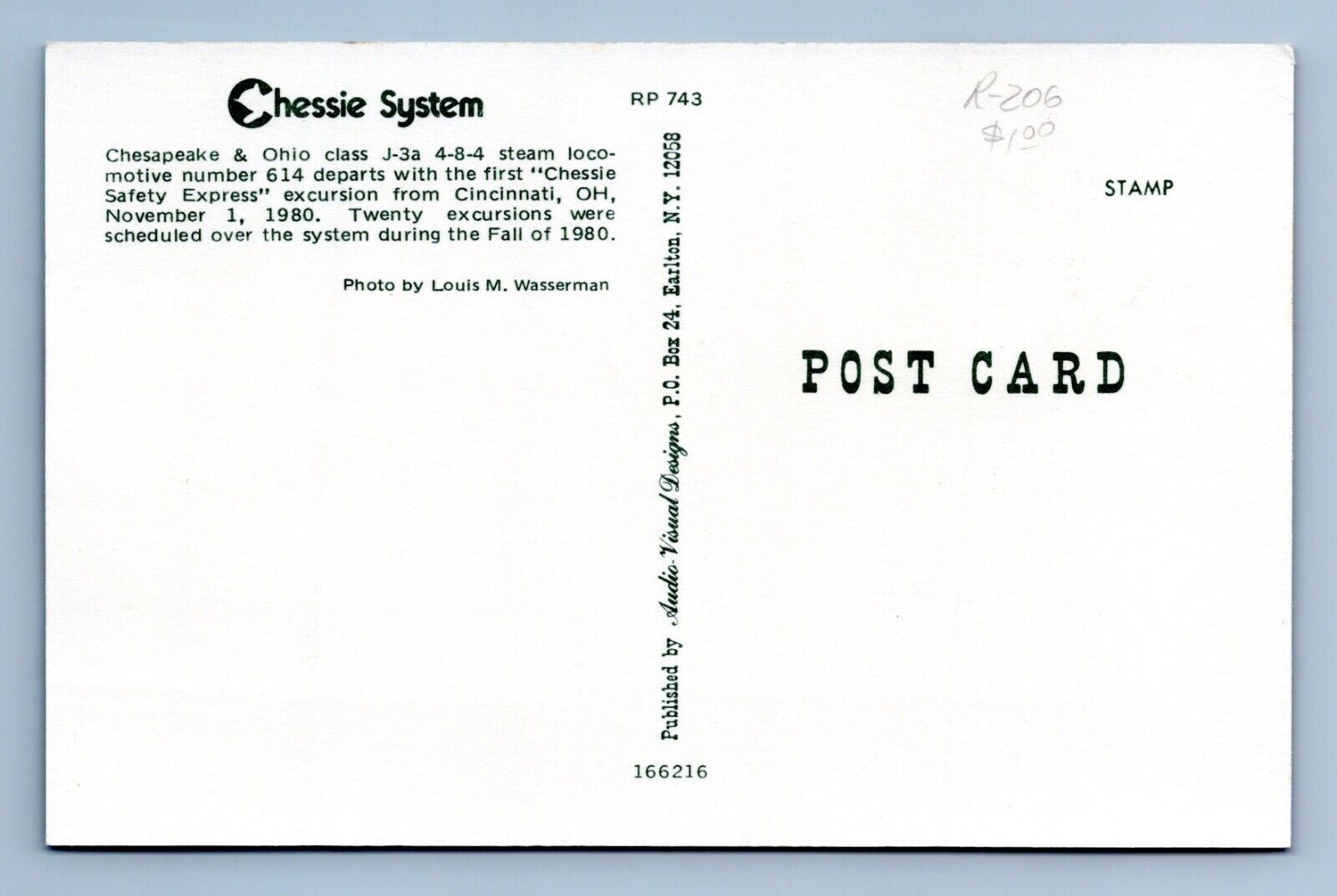 Chessie System 614 Steam Locomotive Cincinnati Ohio OH UNP Chrome ...