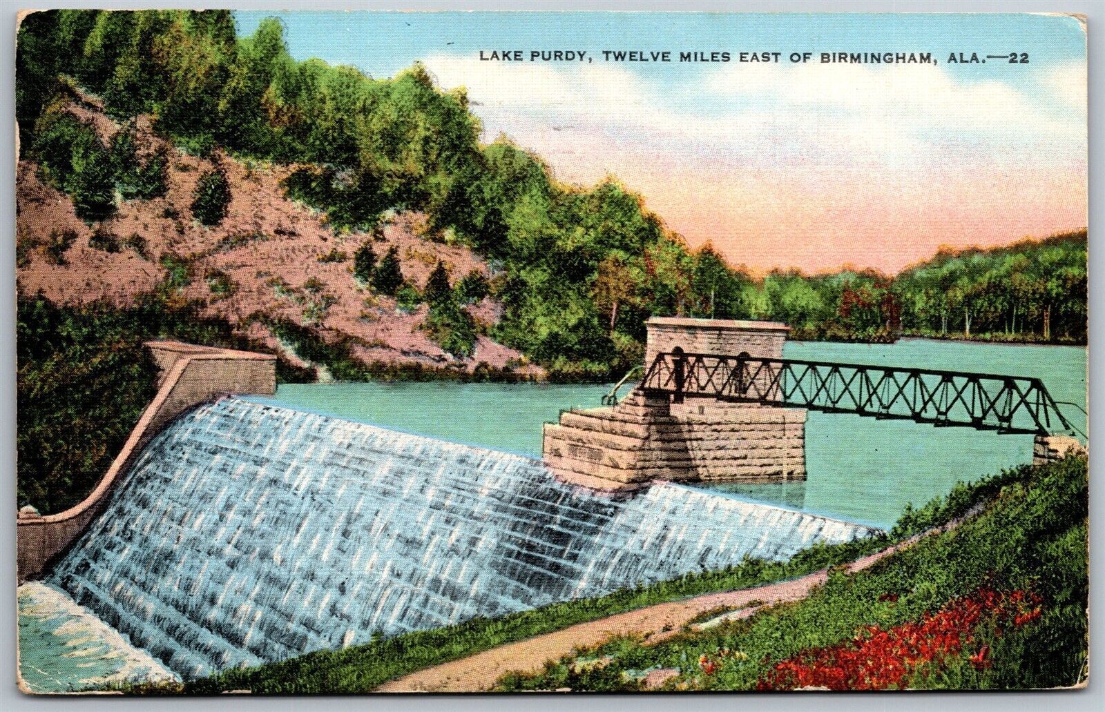 Vtg Birmingham Alabama Lake Purdy Water Works Reservoir 1940s View ...