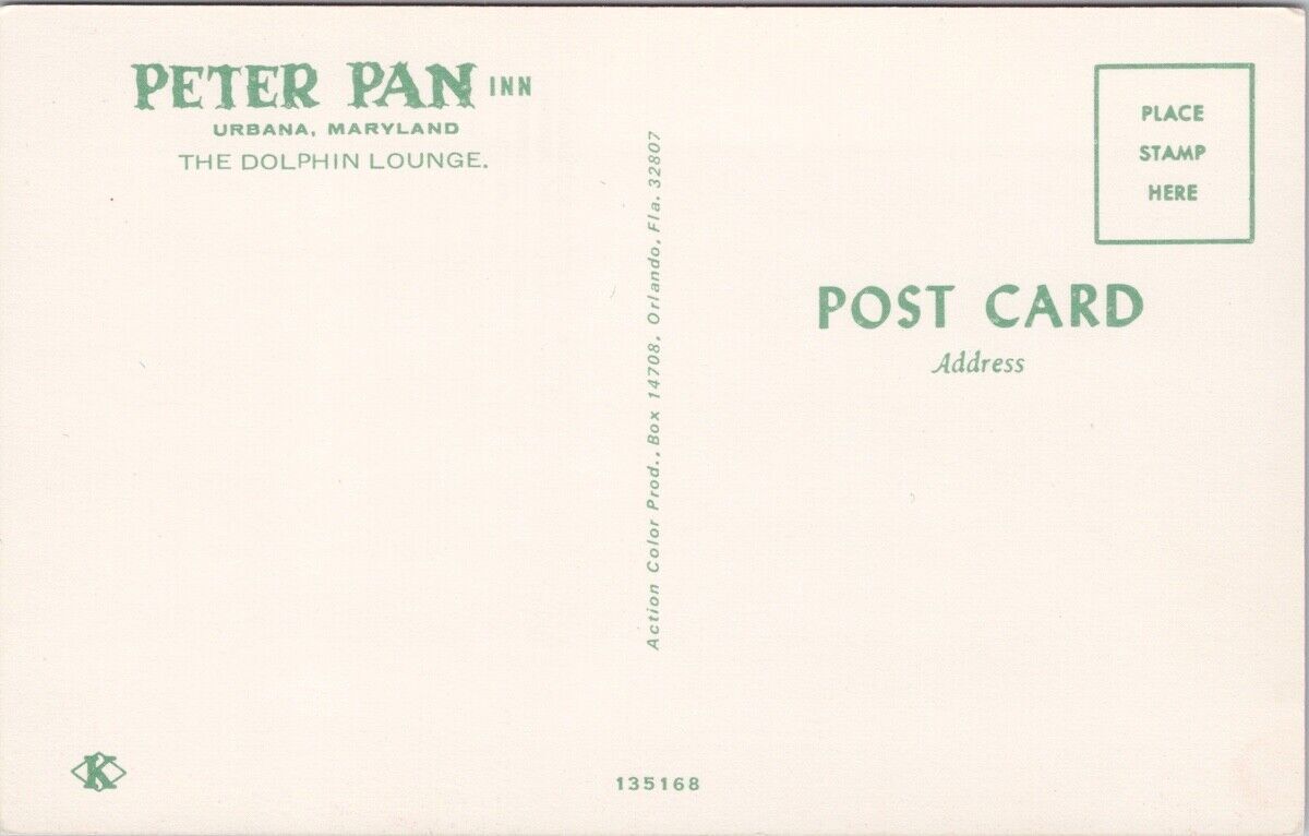 Peter Pan Inn Urbana Maryland The Dolphin Lounge Unused Vintage ...