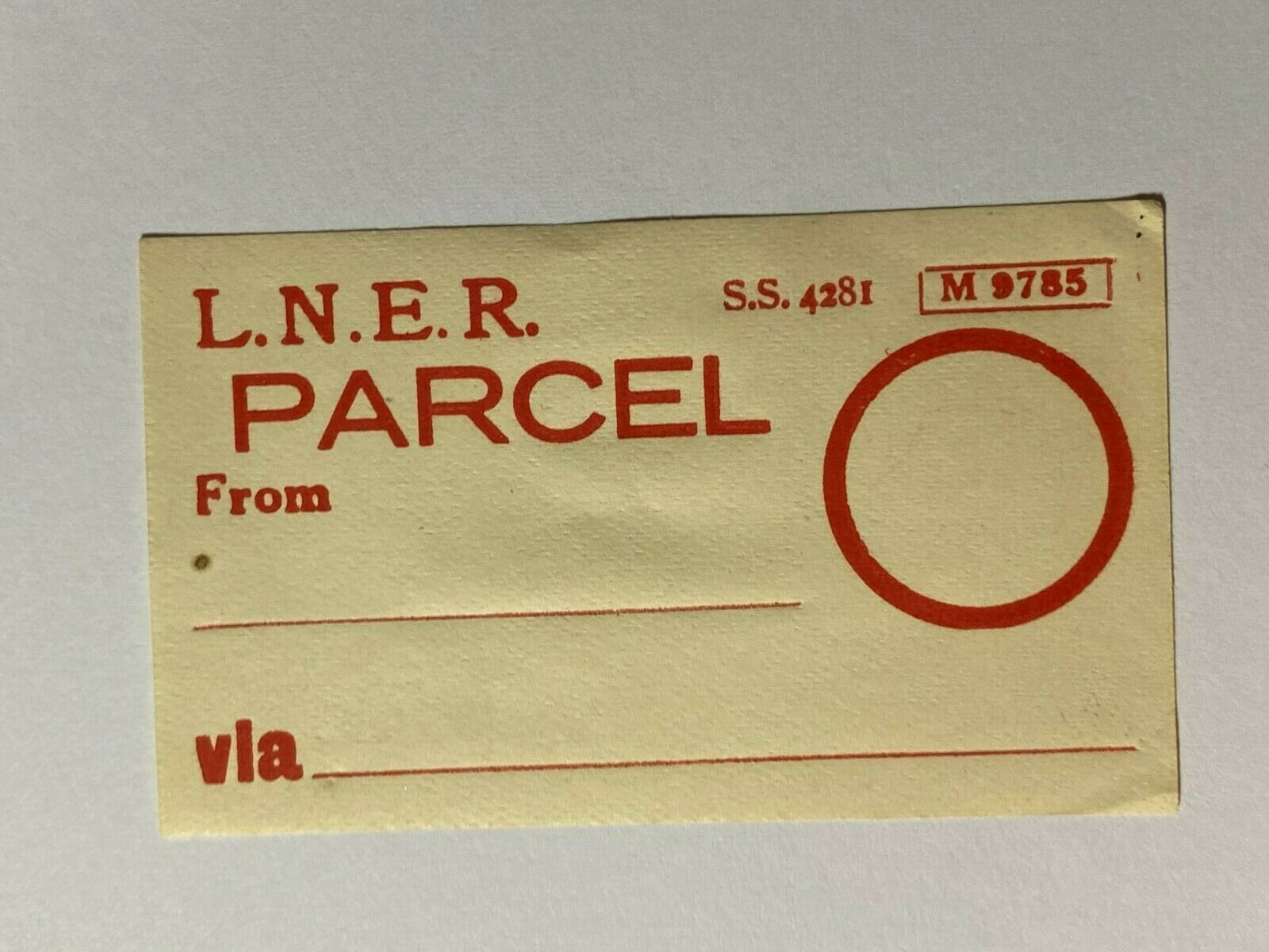 Railway Luggage Label - Lner Parcel Blank M9785 (Ww63) | Topics ...
