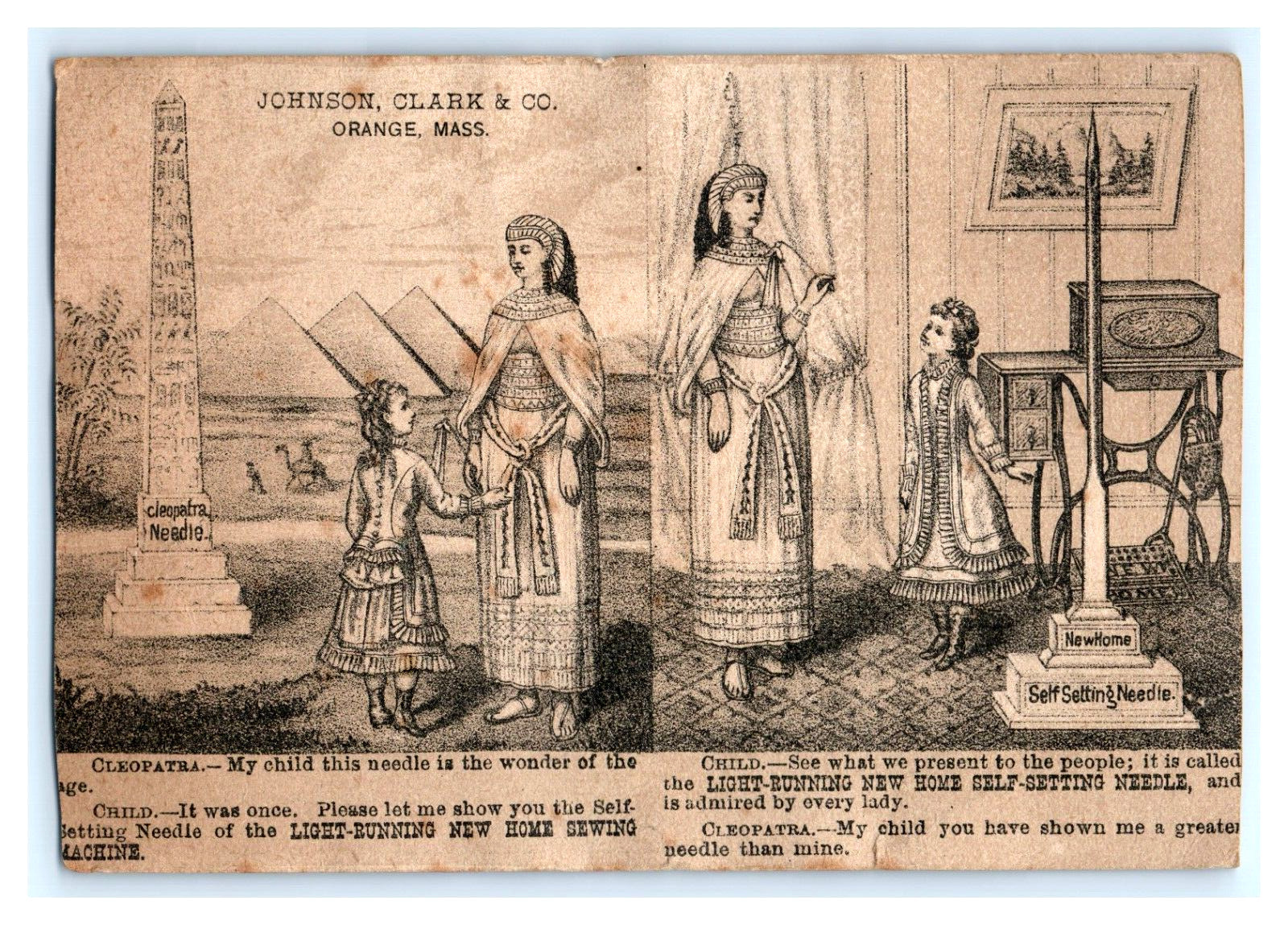 1870s New Home Sewing Machine Cleopatra Needle Child Pyramids P135 ...