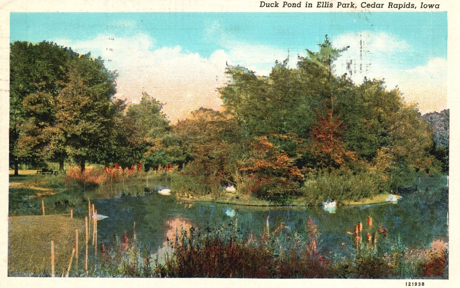 Vintage Postcard 1941 Breathtaking View Duck Pond Ellis Park Cedar ...