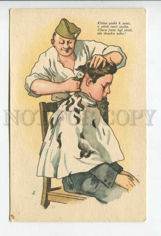 432637 Czechoslovakia merry war soldier haircut Propaganda Vintage ...