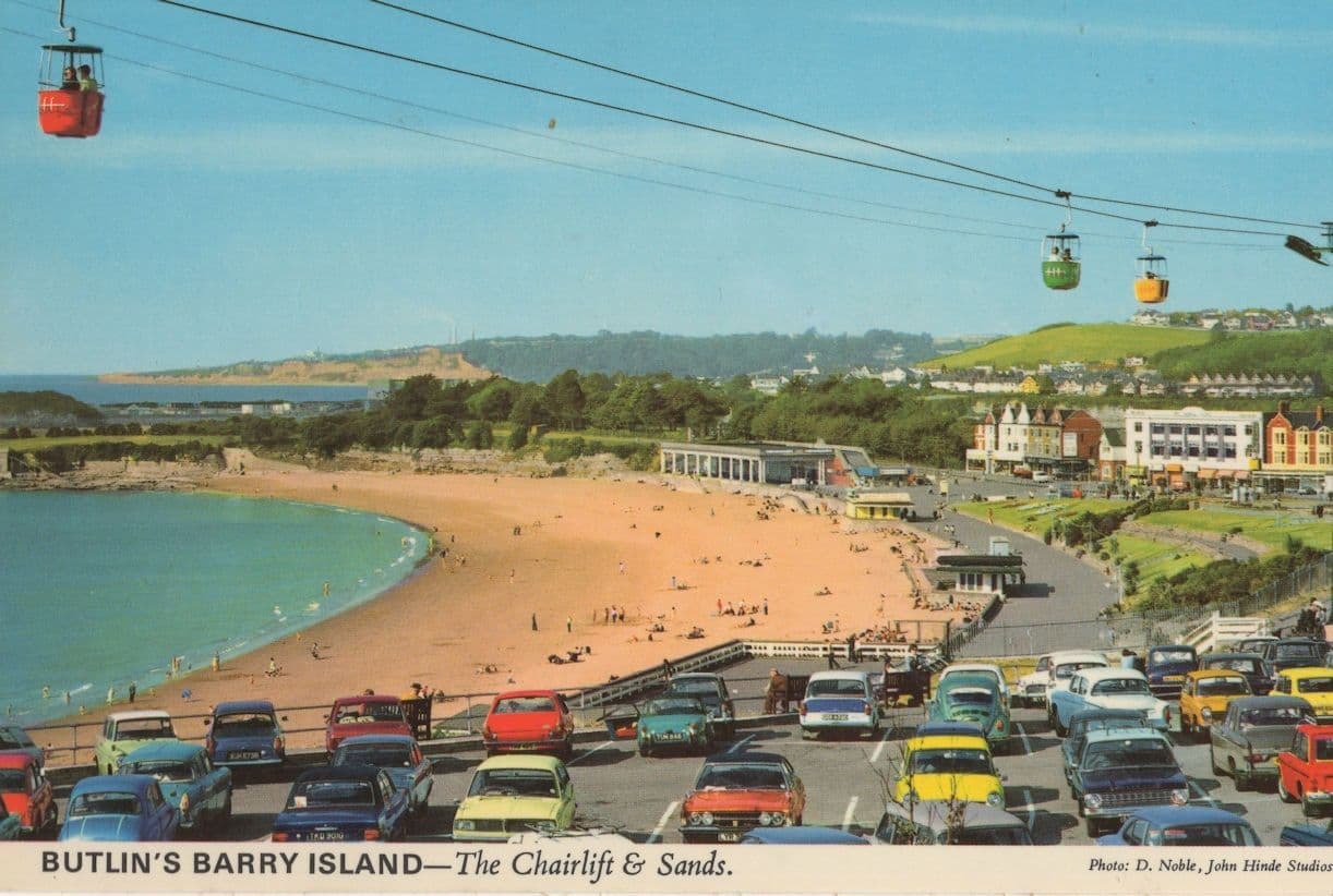 Butlins Barry Island Car Park Wales 1970s Chair Lifts Postcard | Topics ...