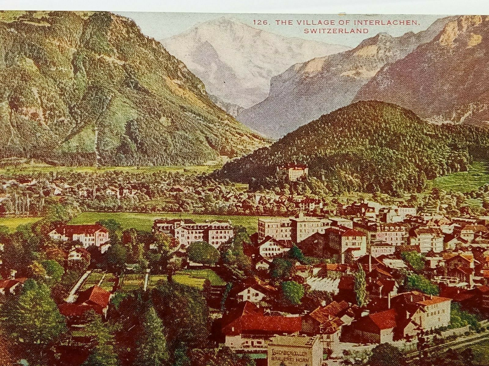 Vintage Postcard 1919 The Village of Interlachen Switzerland Valley of ...