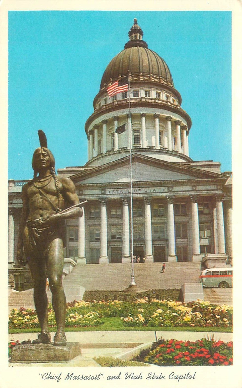 Salt Lake City Utah State Capitol & Chief Massasoit Statue Chrome ...