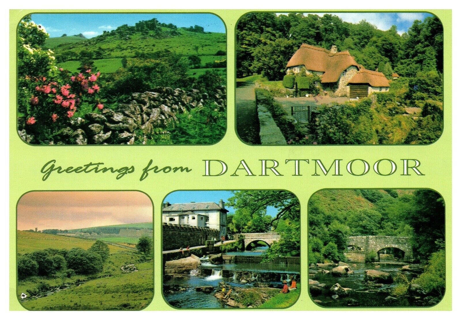 Devon Dartmoor Multi view Field Nature Landscape Chrome Postcard WOB ...