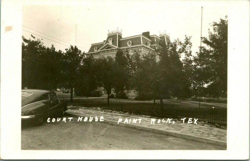Vtg Postcard RPPC 1940s Paint Rock Texas Concho County Court House ...