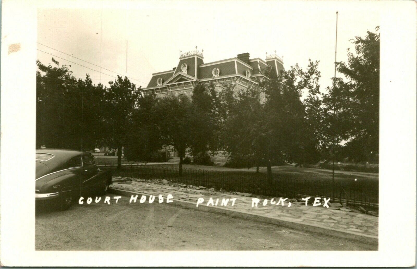 Vtg Postcard RPPC 1940s Paint Rock Texas Concho County Court House ...