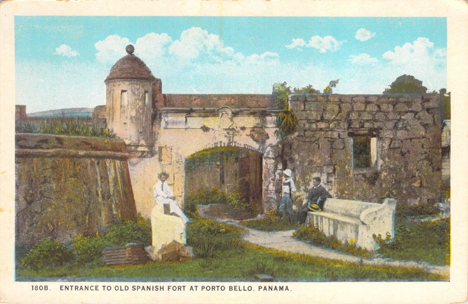 Vtg Postcard Entrance to Old Spanish Fort at Porto Bello Panama C1920 ...