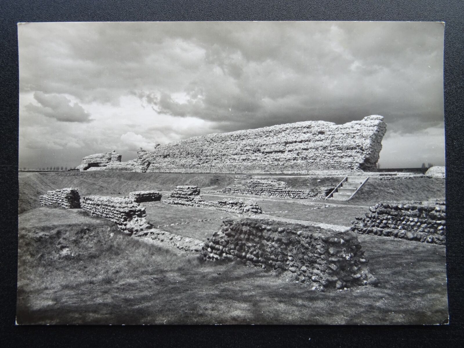 Kent RICHBOROUGH CASTLE North Wall, Houses & Ditch c1960s RP Postcard ...