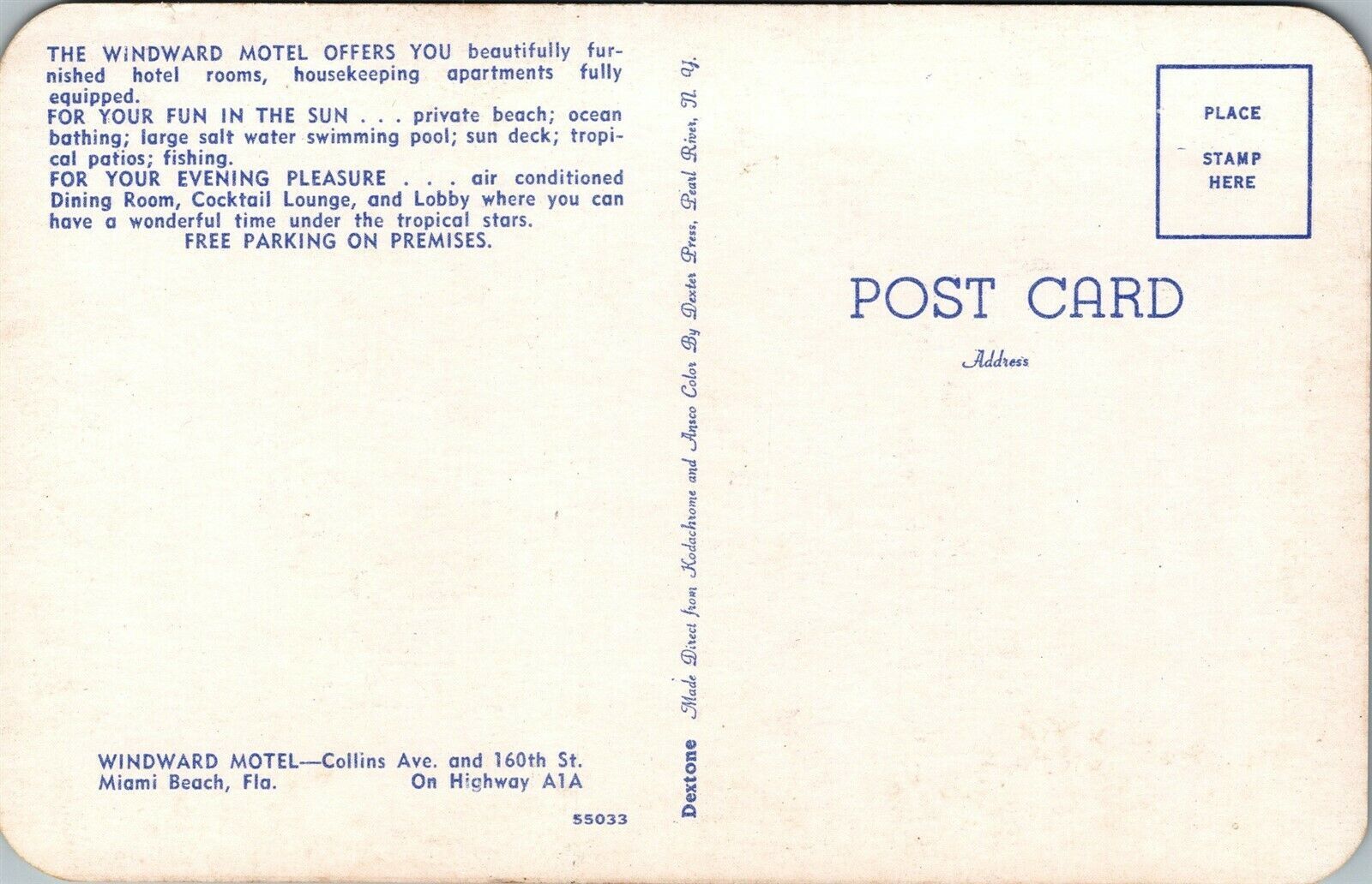 Vtg Miami Beach Florida FL The Windward Motel Multi View 1950s Postcard ...