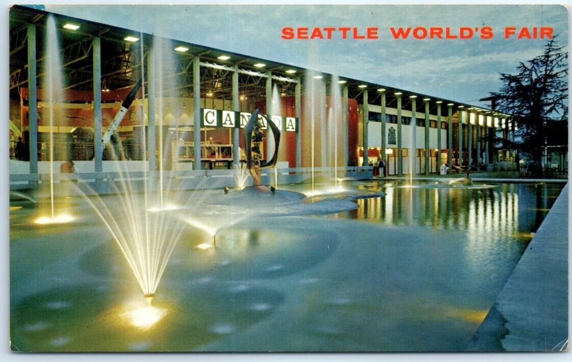 Postcard - Canadian Exhibit at Night, Seattle World's Fair, Washington ...