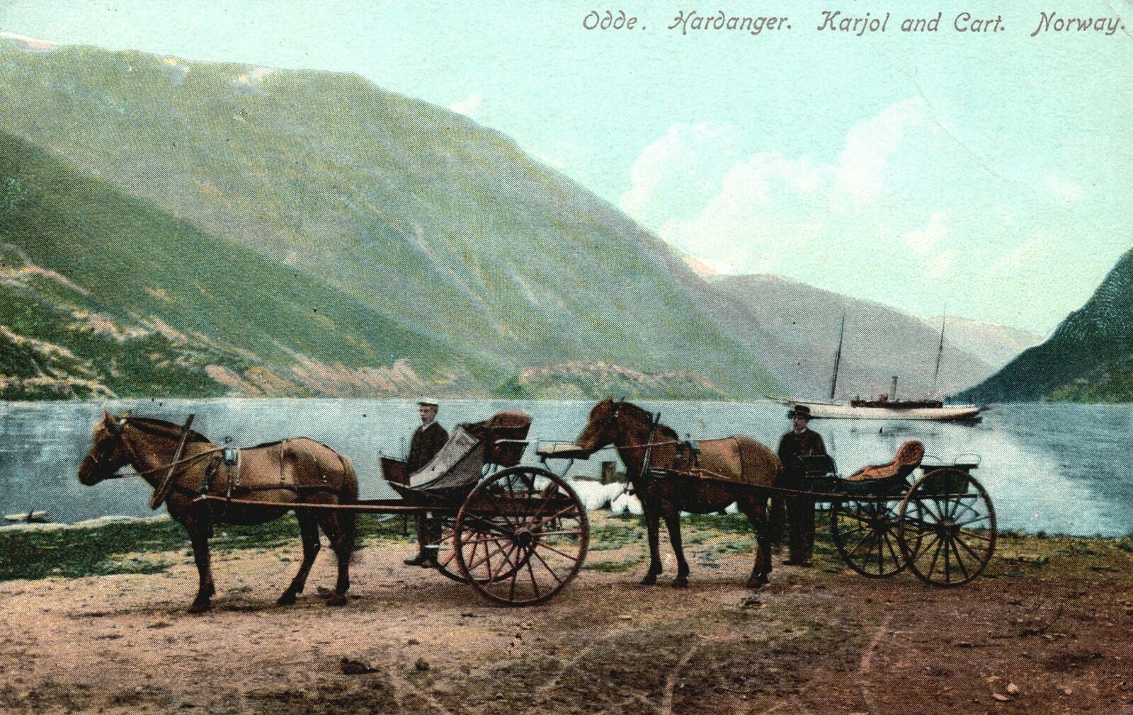 Vintage Postcard Odde Hardanger Karjol Horse Carioles Cart ...
