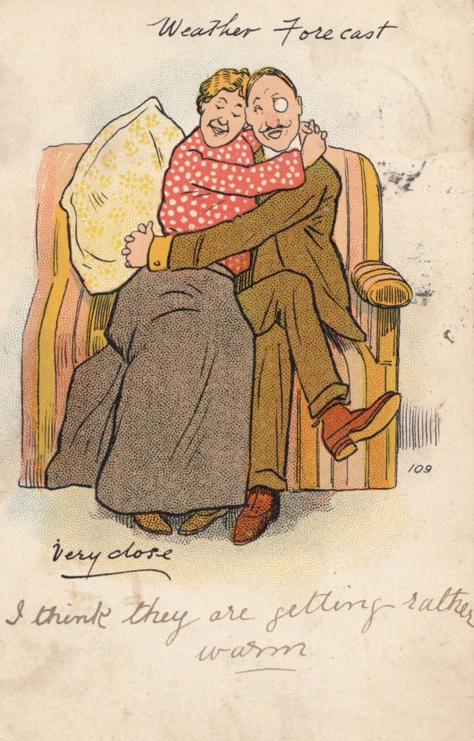 Weather Forecast Cuddling In Storm Getting Warm Old Comic Humour ...