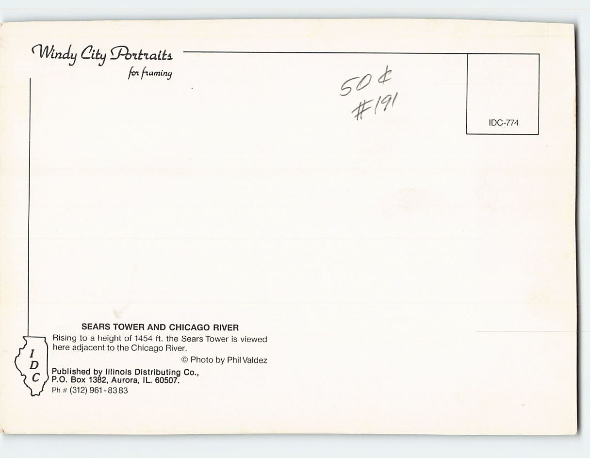 Postcard Sears Tower & Chicago River Chicago Illinois USA | United ...