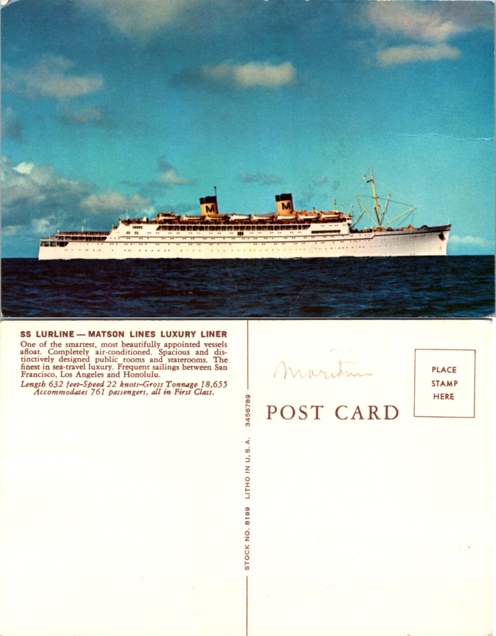 SS Lurline - Matson Lines Luxury Liner (12851 | Topics - Transportation ...