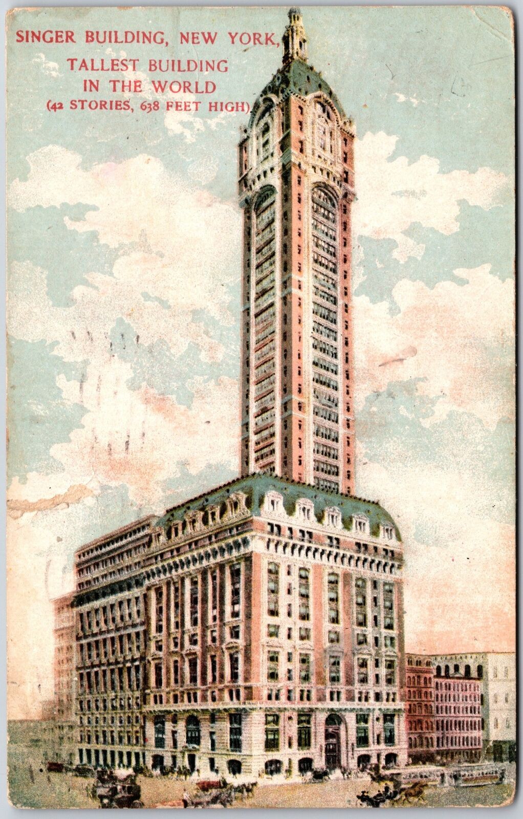 1908 Singer Building New York Tallest Bldg. In The World Antique Posted ...