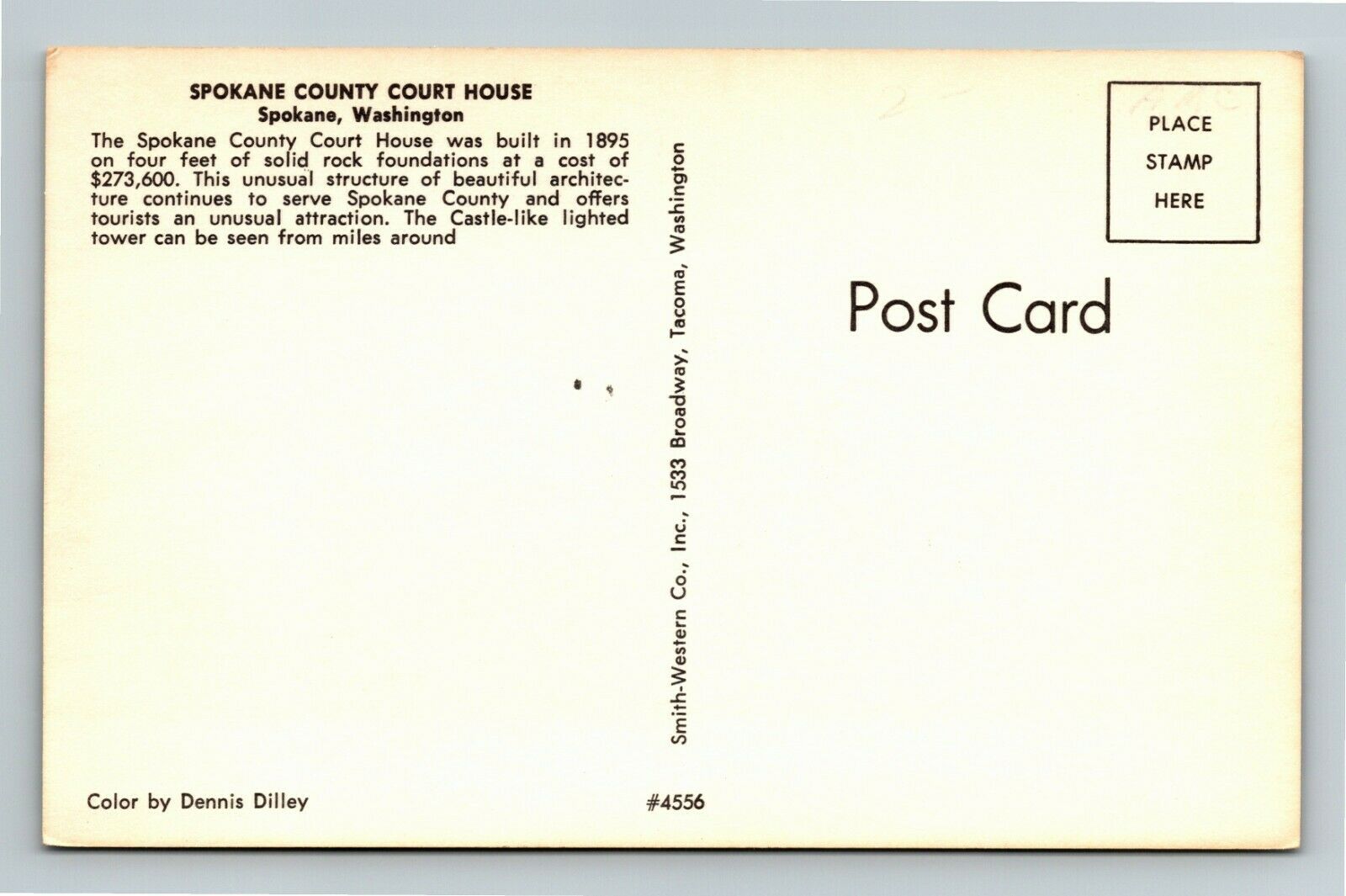 Historic County Courthouse Castle Like Tower Spokane Washington Vintage ...