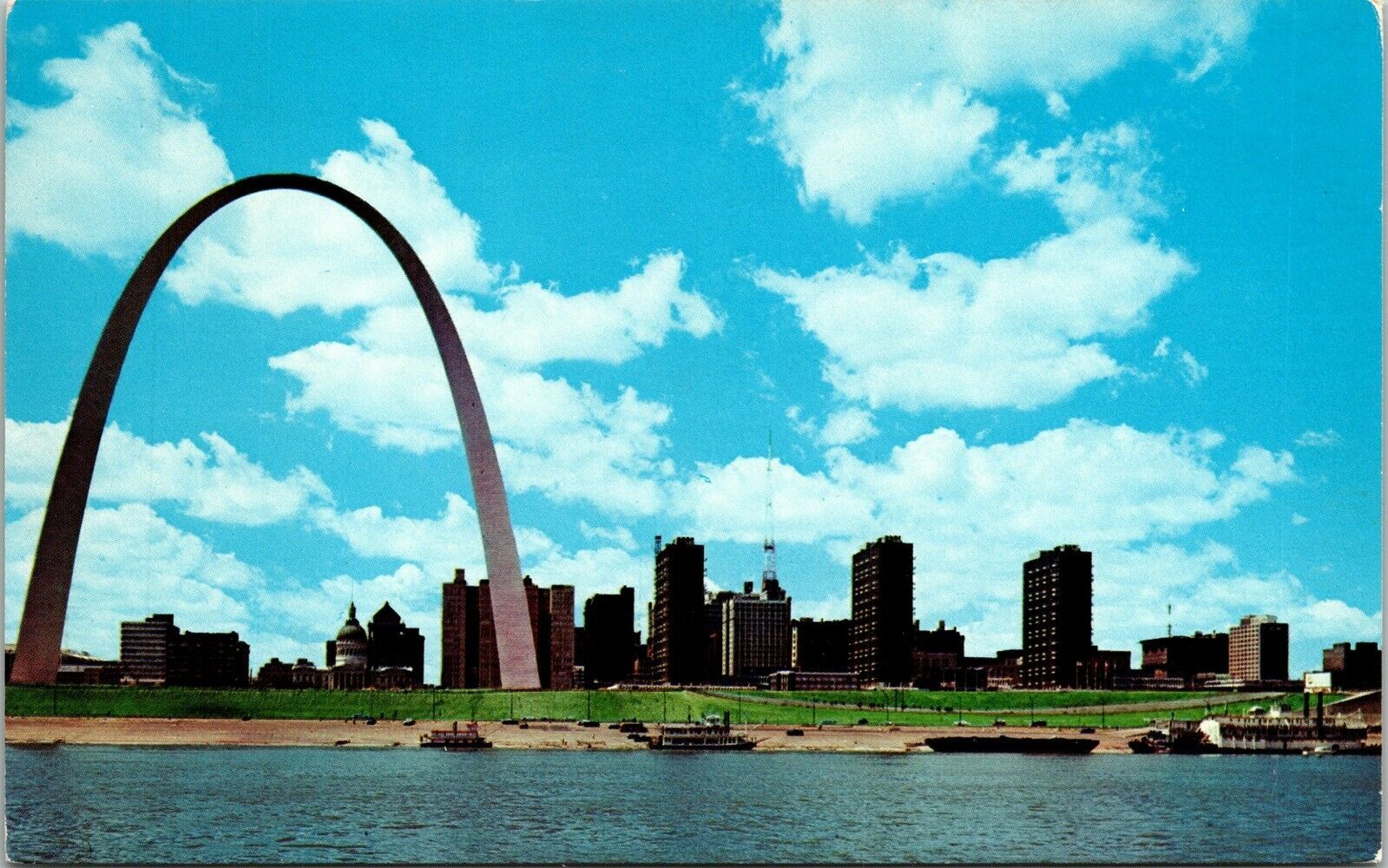 St Louis Riverfront Gateway Arch Missouri MO Postcard VTG UNP McGrew ...