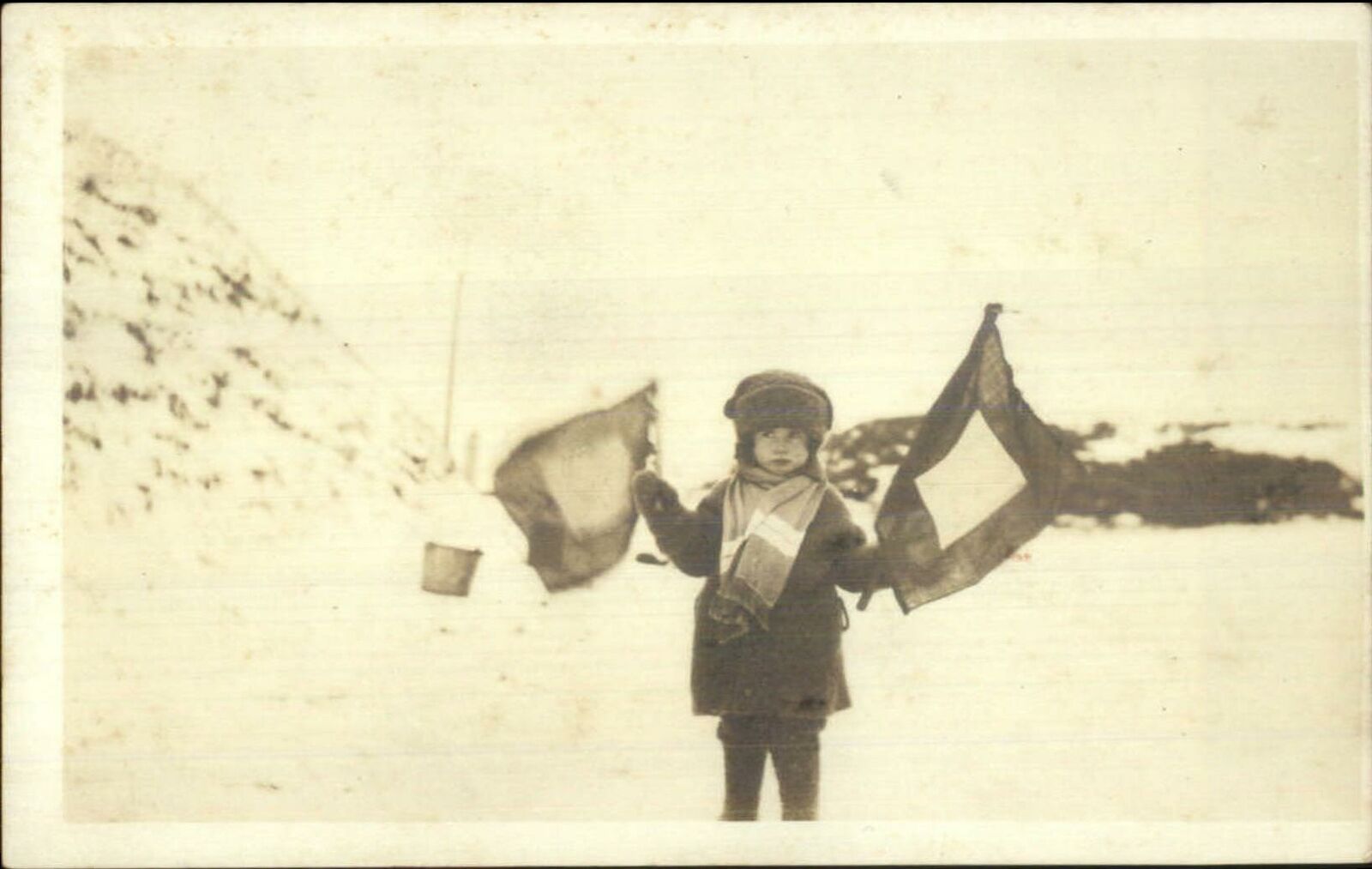 Child w/ Semaphore Flags Lighthouse? KEEPERS LITTLE GIRL Real Photo ...