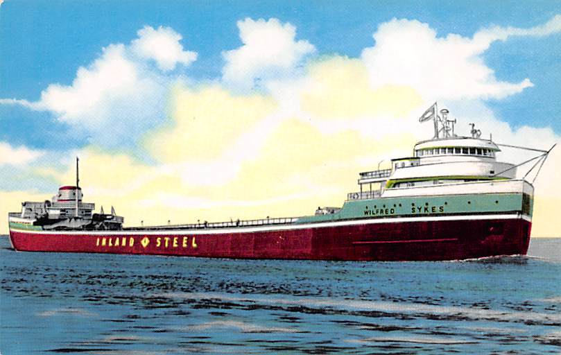 SS Wilfred Sykes Inland Steel Fleet Writing on back, missing stamp ...