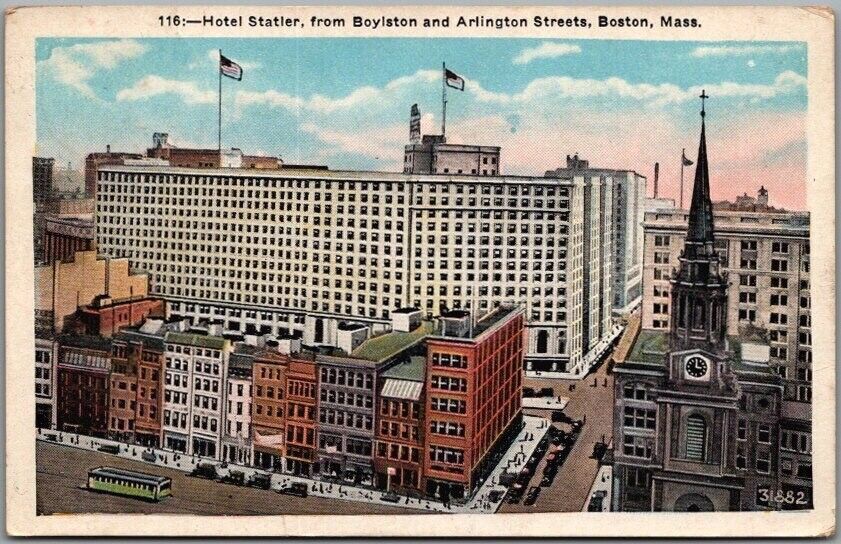Vintage BOSTON, Massachusetts Postcard HOTEL STATLER from Boylston ...