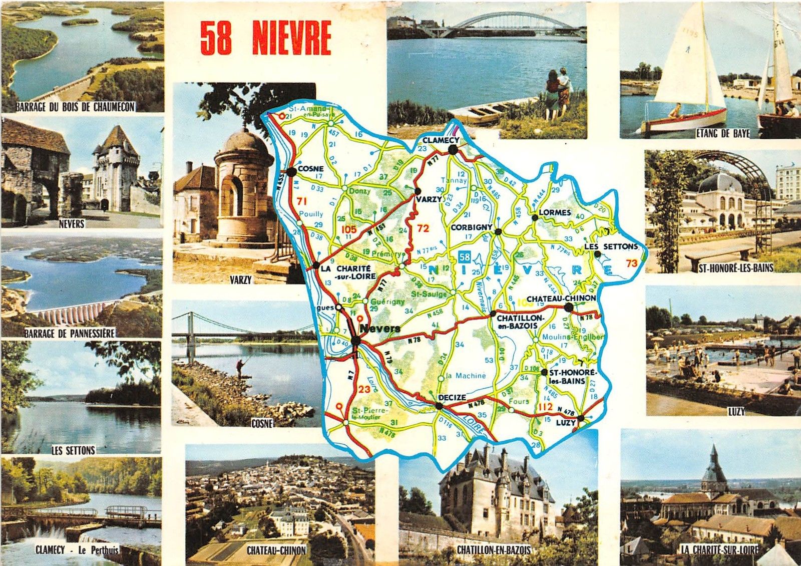BR26934 Nievre map cartes geographiques France | Europe - France ...
