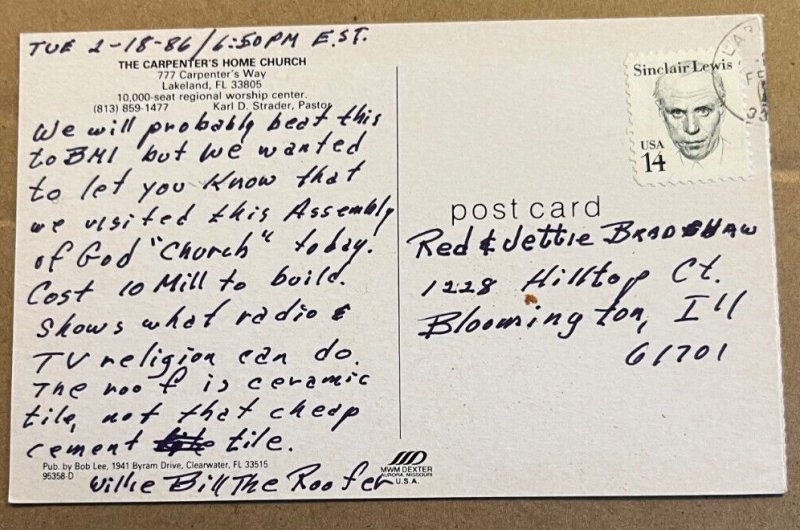 1986 Used PC - the Carpenter's Home Church, Lakeland FLA., Karl Strader ...