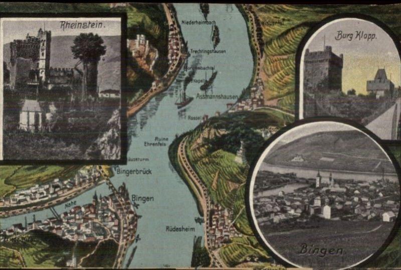 Bingen Germany Area Map c1910 Postcard | Europe - Germany - Other ...