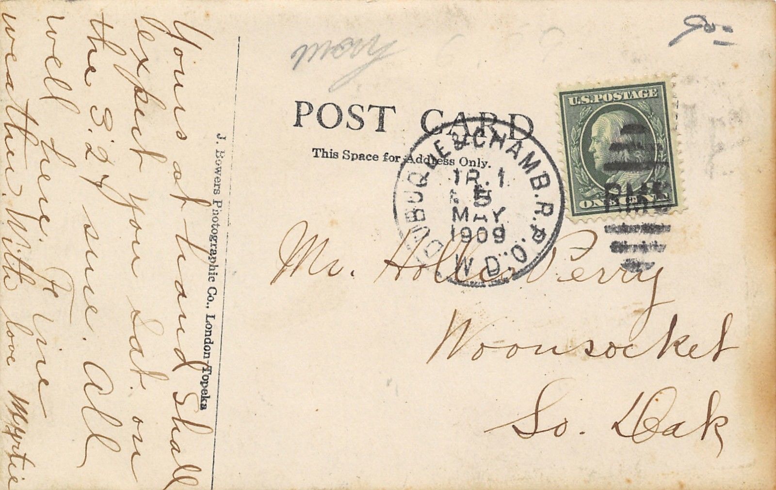 Sheldon Iowa~High School Half-Obscured by Trees~RPPC c1907 Postcard ...