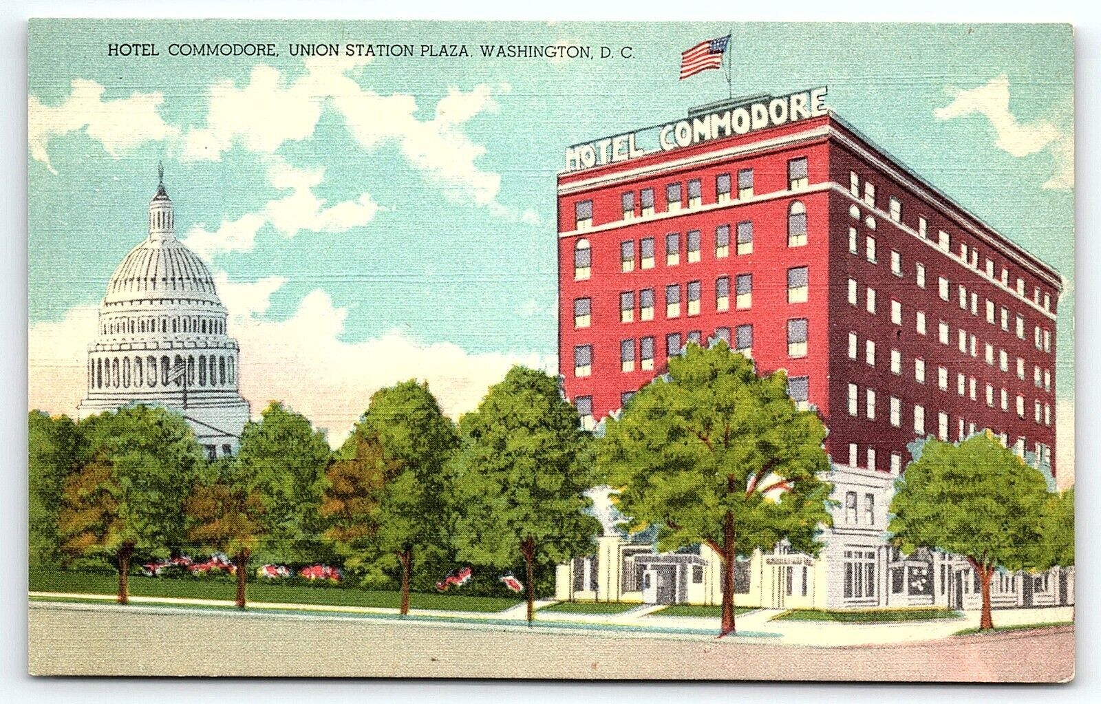 1930s Washington D.C. Hotel Commodore Union Station Plaza Linen ...