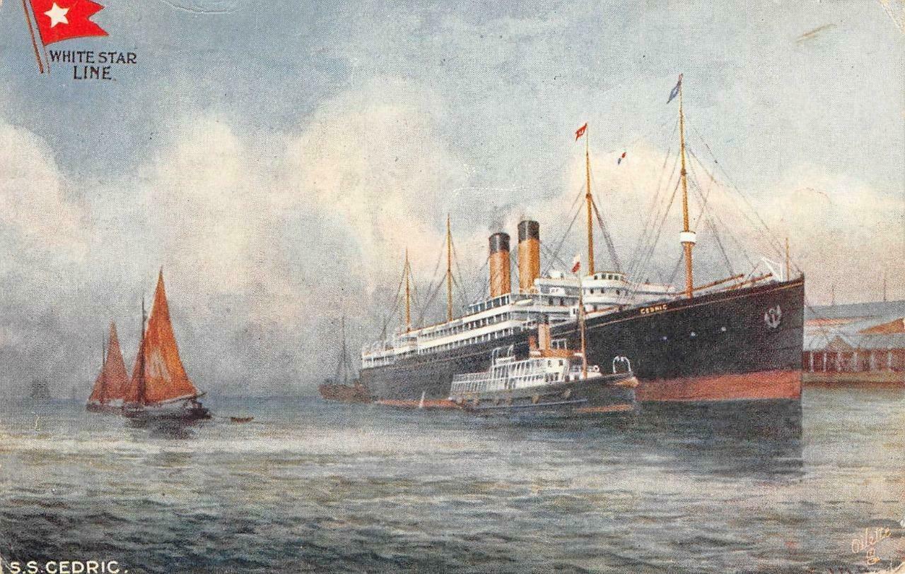 S.S. CEDRIC White Star Line Ocean Liner 1907 Tuck Oilette Vintage ...