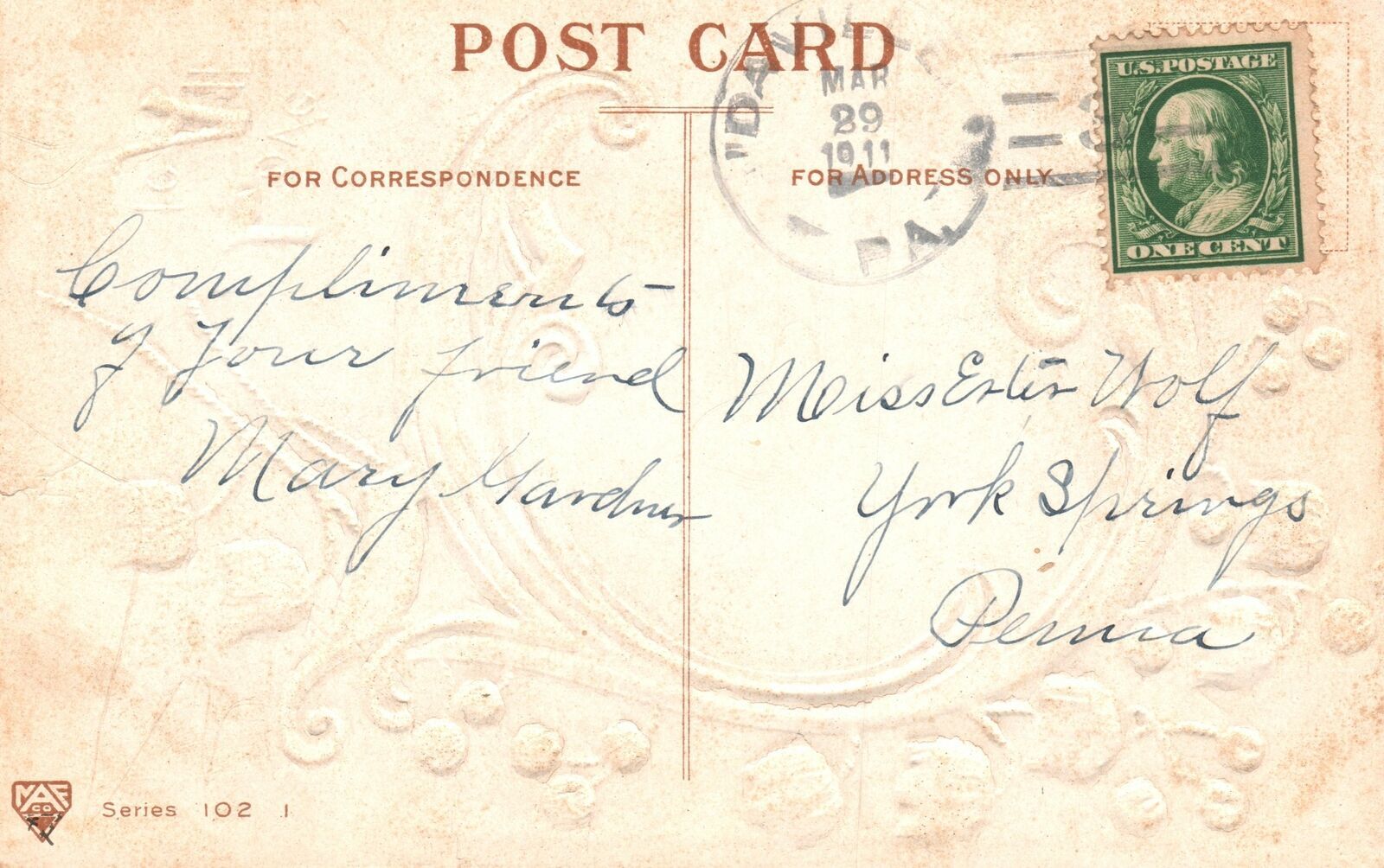 Vintage Postcard 1911 Love To All Calligraphy Big Letter C Nature Lake ...