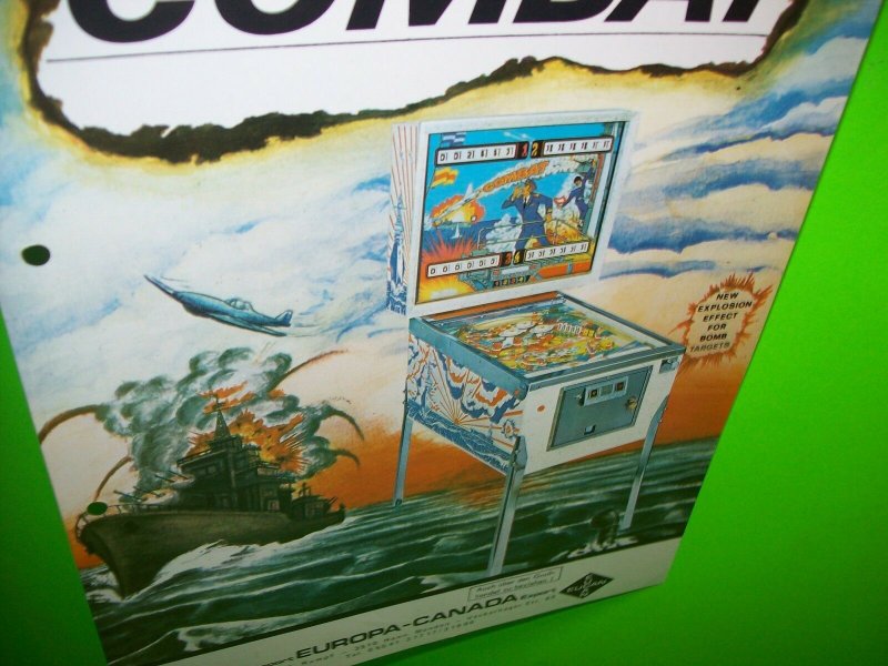 Zaccaria 1977 COMBAT Original Flipper Game Pinball Machine Flyer Euro ...