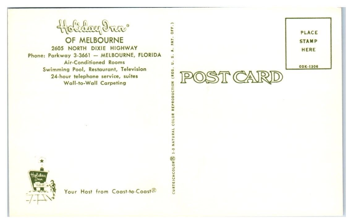 1950s/60s Holiday Inn of Melbourne, FL Postcard | United States ...