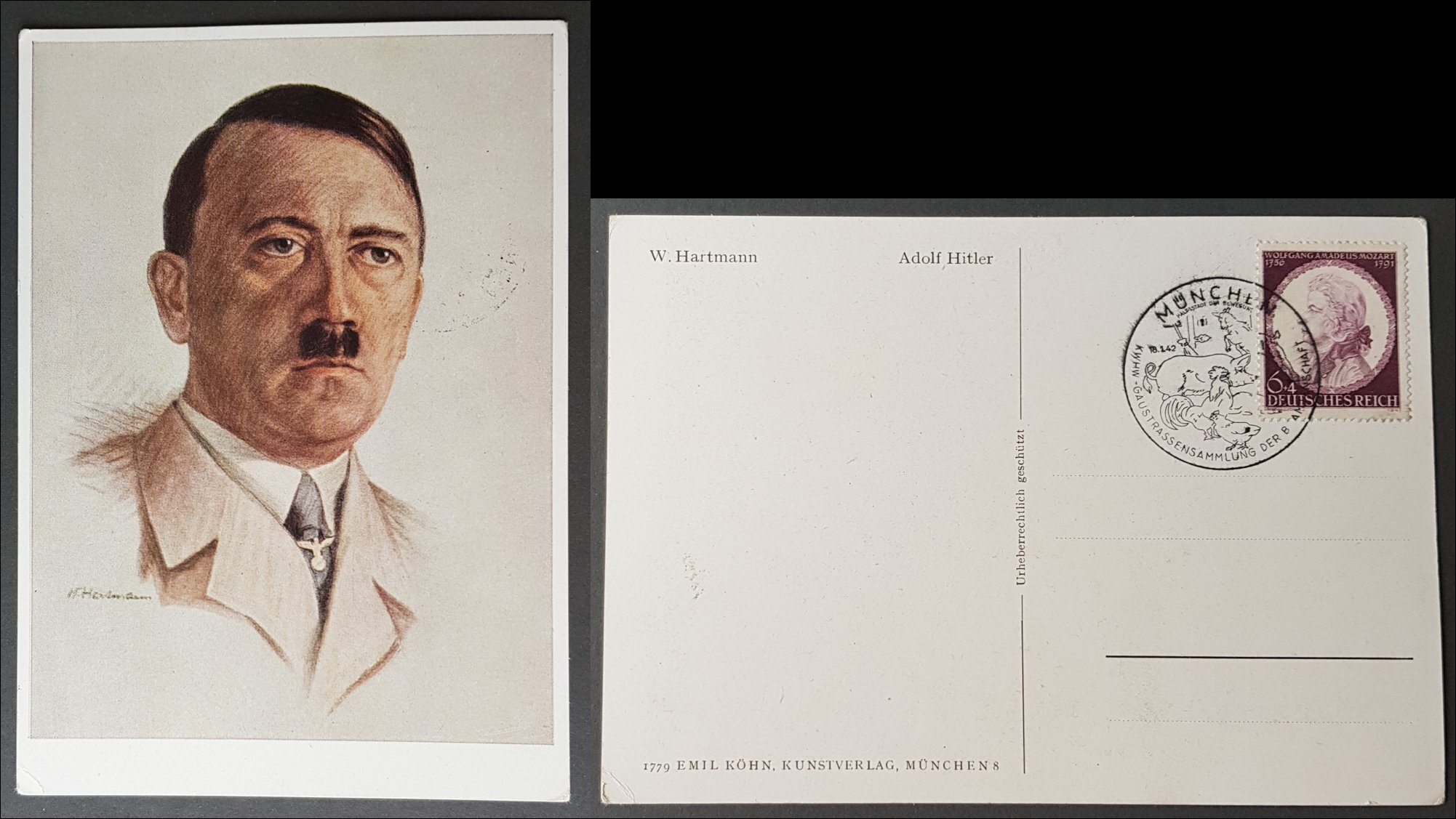Germany Third Reich Original Coloured Artist Postcard Adolf Hitler Emil ...