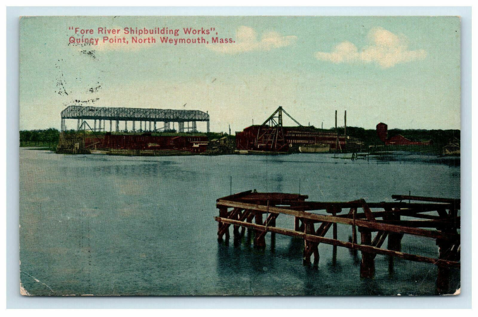 1910 Fore River Shipbuilding Works Quincy Point North Weymouth MA ...