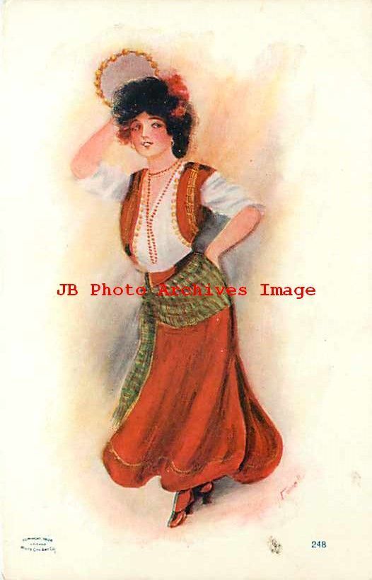 Connell, White City Art No 248, Gypsy Woman Dancing Native Costume ...