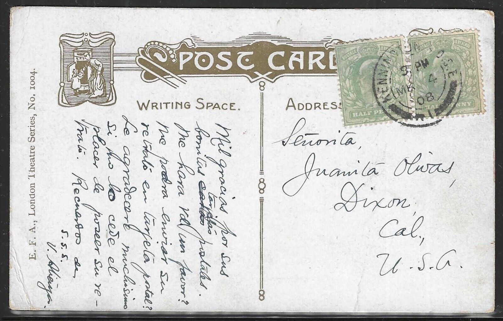 The Opera House, London, England, Great Britain, Early Postcard, Used ...