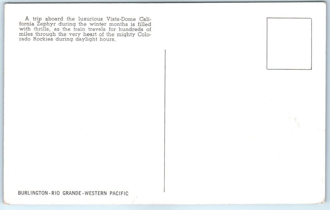 Postcard - A trip aboard the luxurious Vista-Dome California Zephyr ...