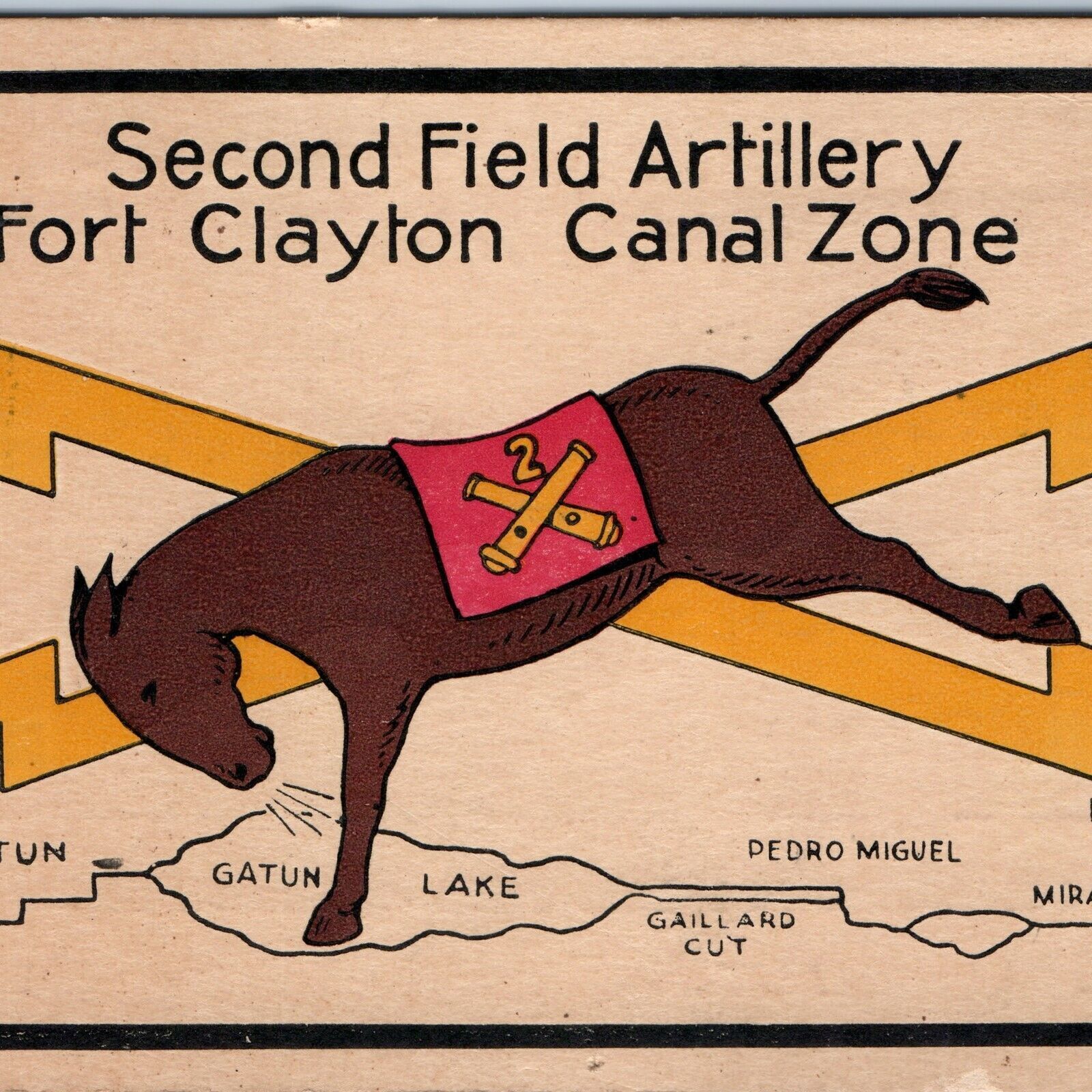 1939 Fort Clayton, Panama QSL Card Canal Zone Field Artillery Military ...