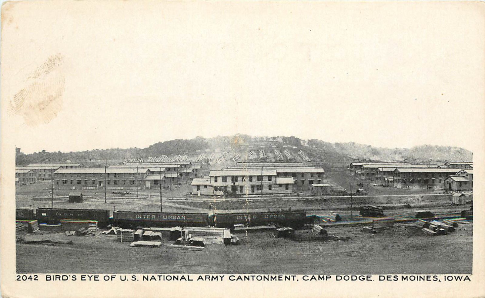Bird's Eye View Postcard U.S. Army Cantonment Camp Dodge Des Moines IA ...