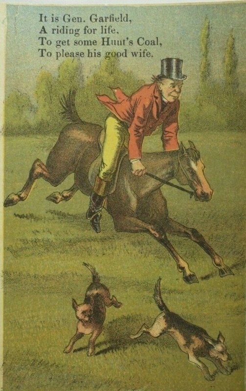 1880's Hunt's Coal General Garfield Horse Victorian Trade Card P114 ...