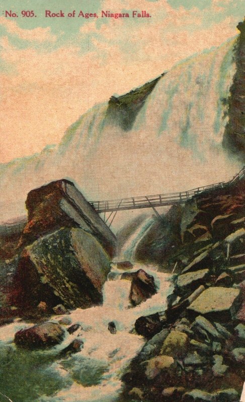 Vintage Postcard 1909 Rock Of Ages Niagara Falls New York The Nicklis ...